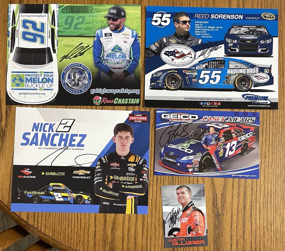 LOT OF 68 AUTOGRAPHED SIGNED DIFFERENT NASCAR CUP TRUCK SERIES RACING ...