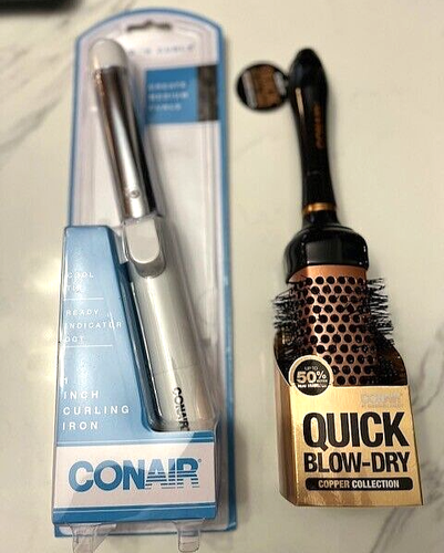 CONAIR Quick Blow Dry Pro Copper Collection Round Hair Brush & Conair ...