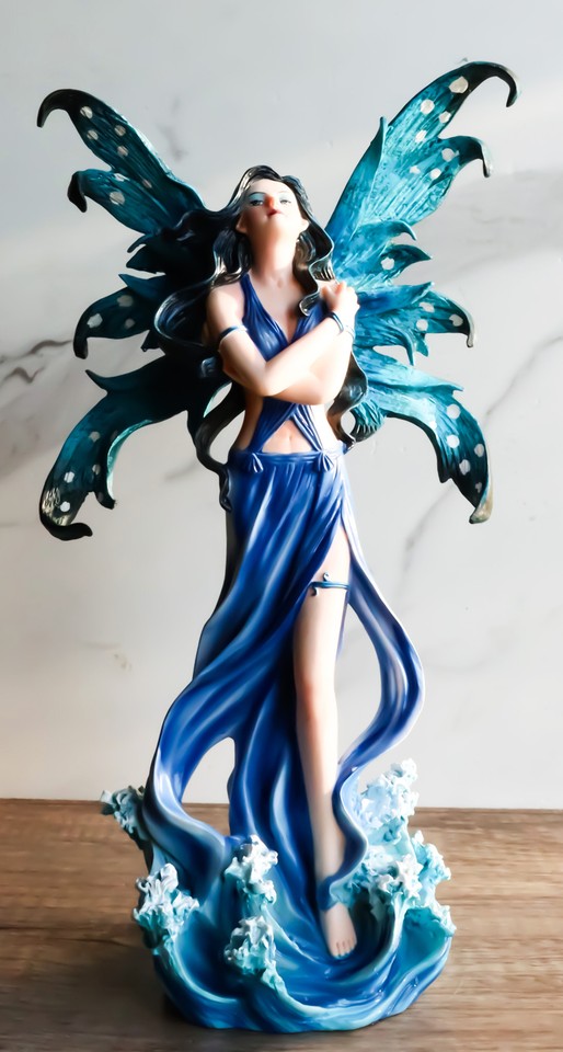 Ebros Water Elemental Fairy Statue 12"H Ocean Fairy Rising Over Waves ...