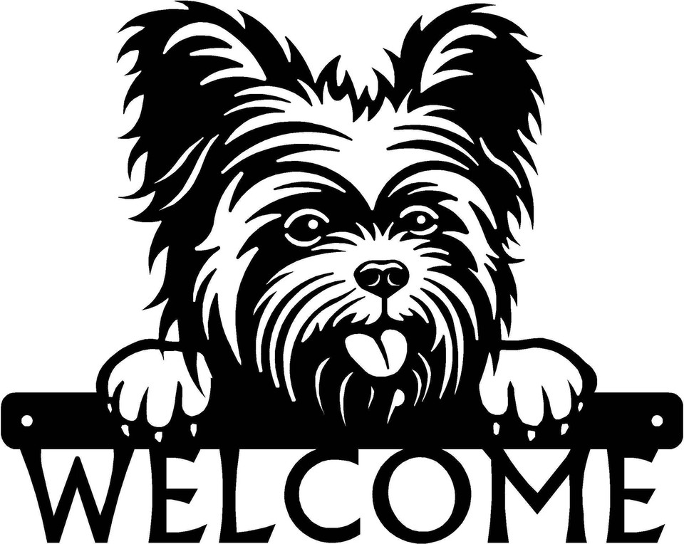 Yorkshire Terrier Detailed Dog Face Welcome Sign or Custom Name | eBay