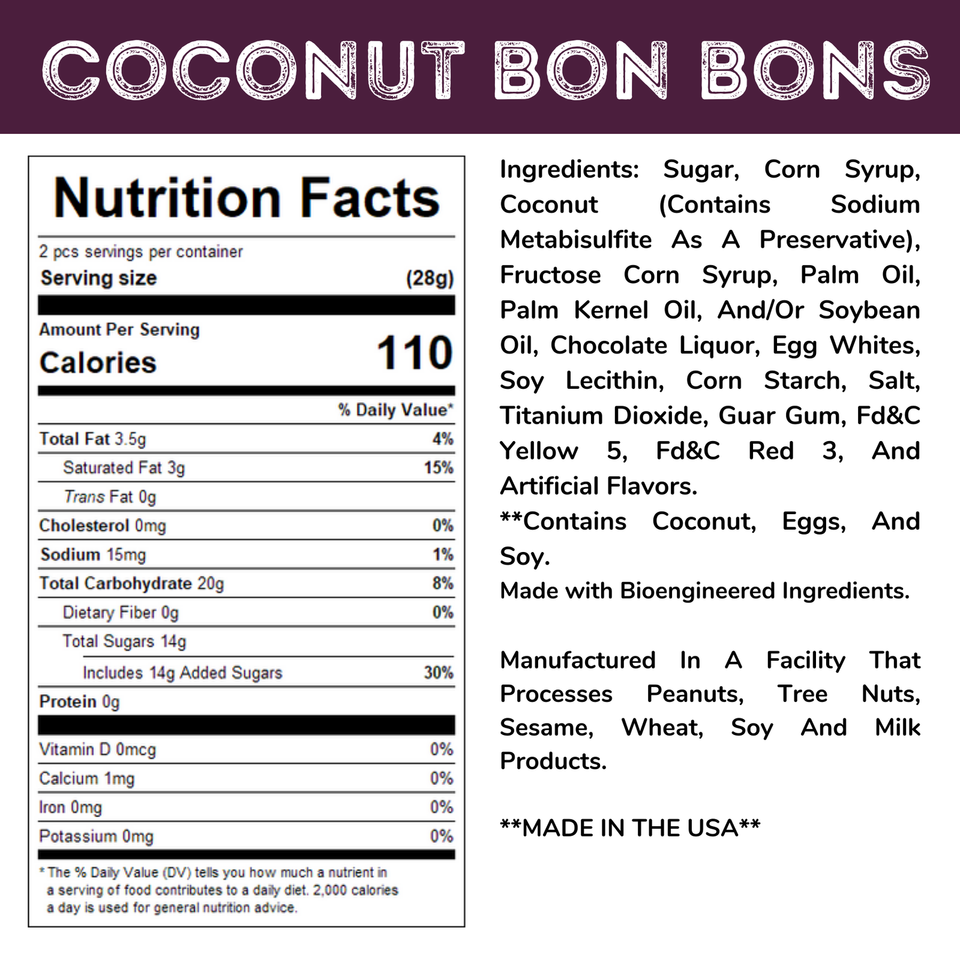 Coconut Bon Bons - Pick a Size - Free Expedited Shipping! | eBay