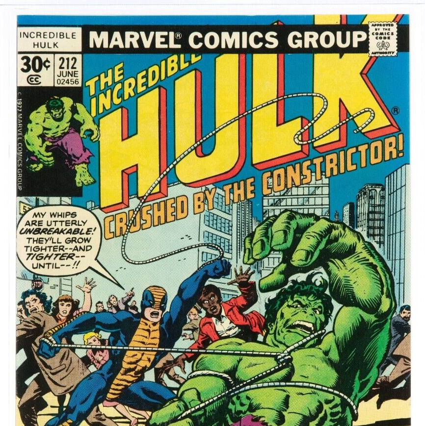 Incredible Hulk #212 CGC 9.8 1st Appearance The Constrictor 1977 OW ...