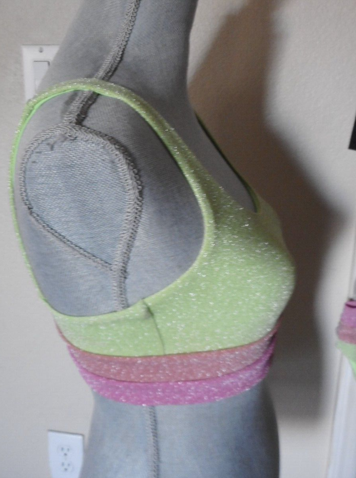 Beach Riot S EUC Sparkle Glitter 2pc. High Waist Bikini Set Lime Green ...