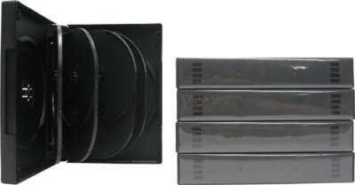 (5) Black 10 Ten Disc Capacity DVD Boxes Cases Multi Box Set 33MM 1.3 ...