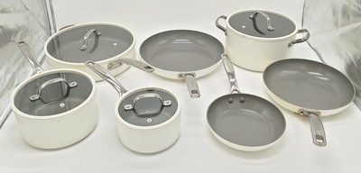 GreenPan Eras Ceramic Non-Stick 11-piece Cookware Set WHITE | eBay
