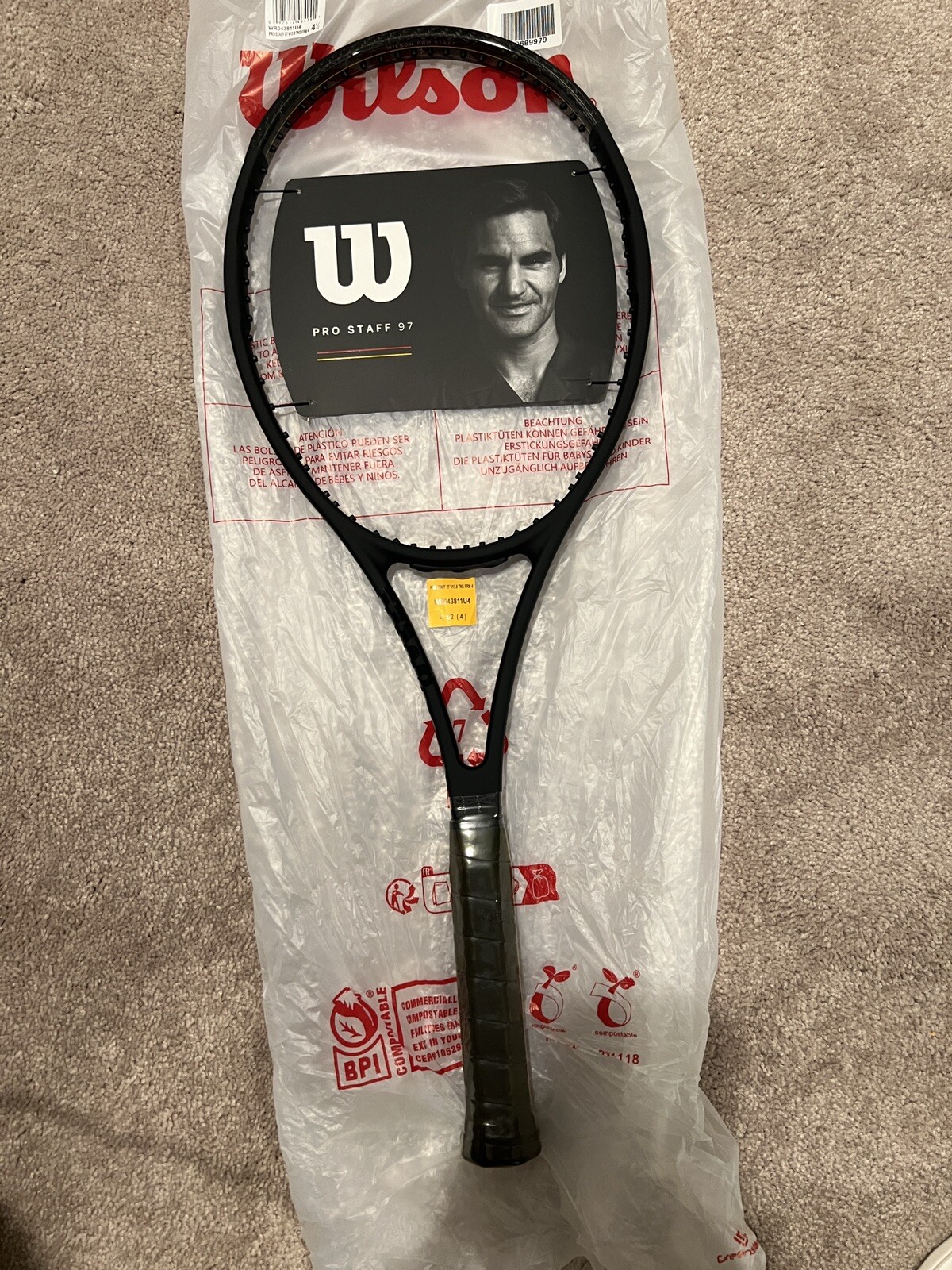 Brand New Wilson Pro Staff 97 v13 Tennis Racquet 4 1/2 Racket 315g ...