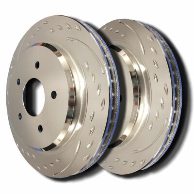 SP Performance D55-116-P Diamond Slot Brake Rotors Zinc Coating L/R Pr ...