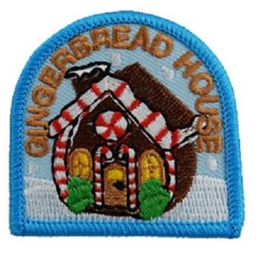 Girl Boy Cub GINGERBREAD HOUSE Decorating Fun Patches Badge SCOUT GUIDE ...