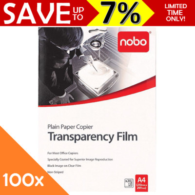BULK 100x NOBO Overhead Projector Plain Paper Copier Transparency Film ...