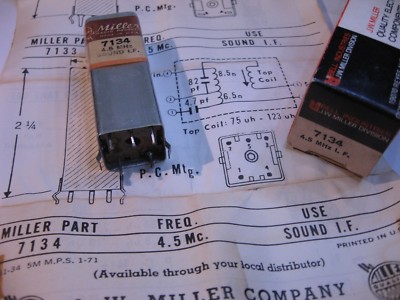 Miller 7134 Coil Tunable Transformer IF 4.5MHz - NOS Qty 1 | eBay