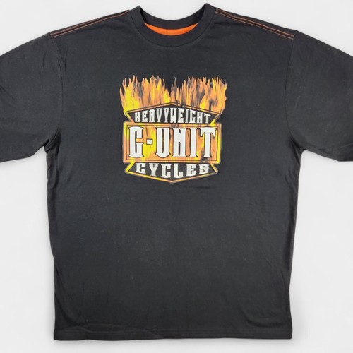 G Unit T-Shirt Men's XL Black Heavyweight Cycles Embroidered 50 Cent ...