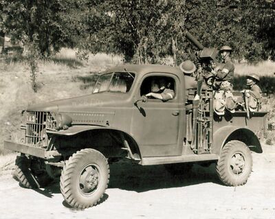 Early WW2 US ARMY MACHINE GUN JEEP Photo (198-n) | eBay