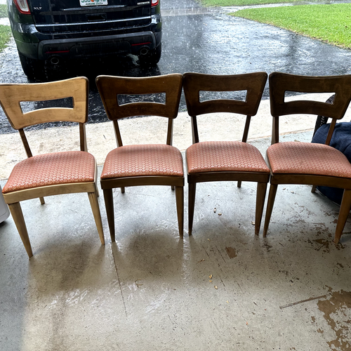 Set of 4 Heywood Wakefield MCM Dog Bone Chairs For Refinish ORIGINAL ...