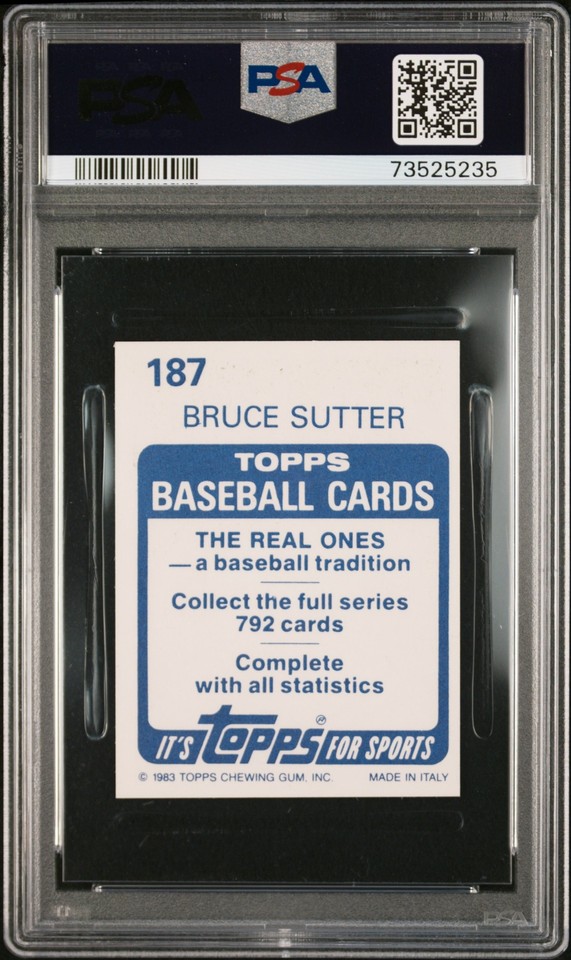 1983 Topps Stickers Baseball Bruce Sutter #187 PSA 8 73525235 | eBay