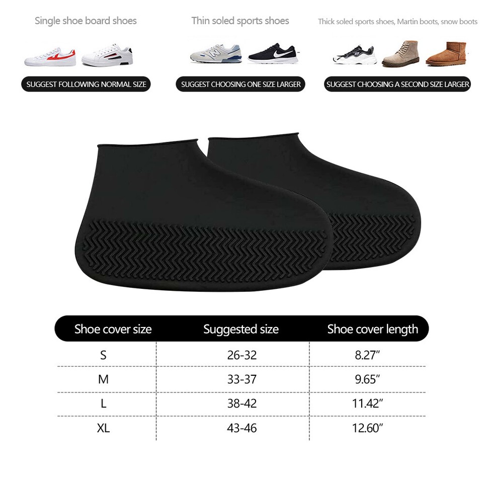 Reusable Anti-Slip Silicone Rain Shoe Covers Waterproof Shoes Cover ...