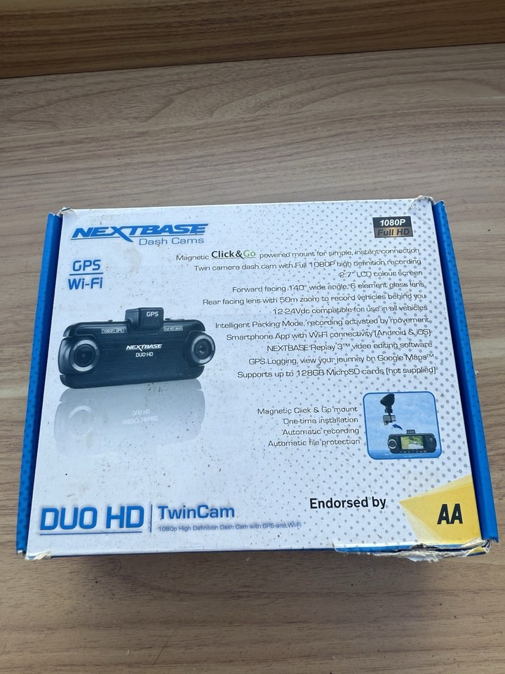 Nextbase Duo HD Twin Front & Rear Dash Cam 1080P GPS Wi-Fi with box ...