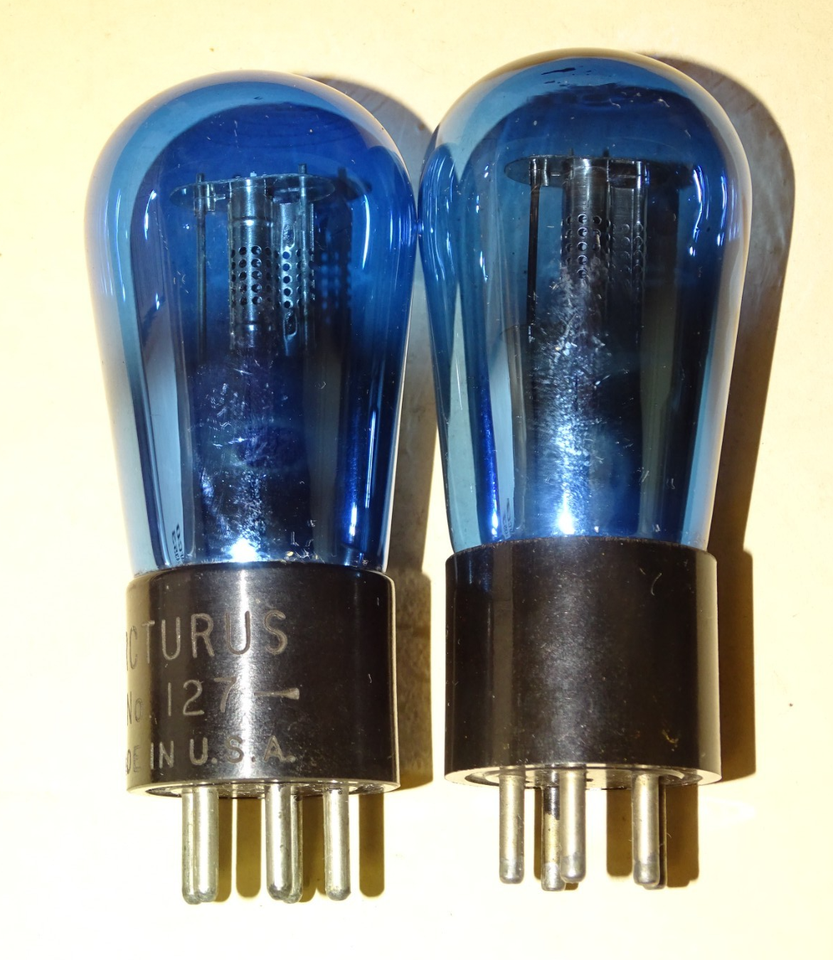 Pair, Arcturus Type 127 Blue Glass Radio Tubes, Very Strong | eBay