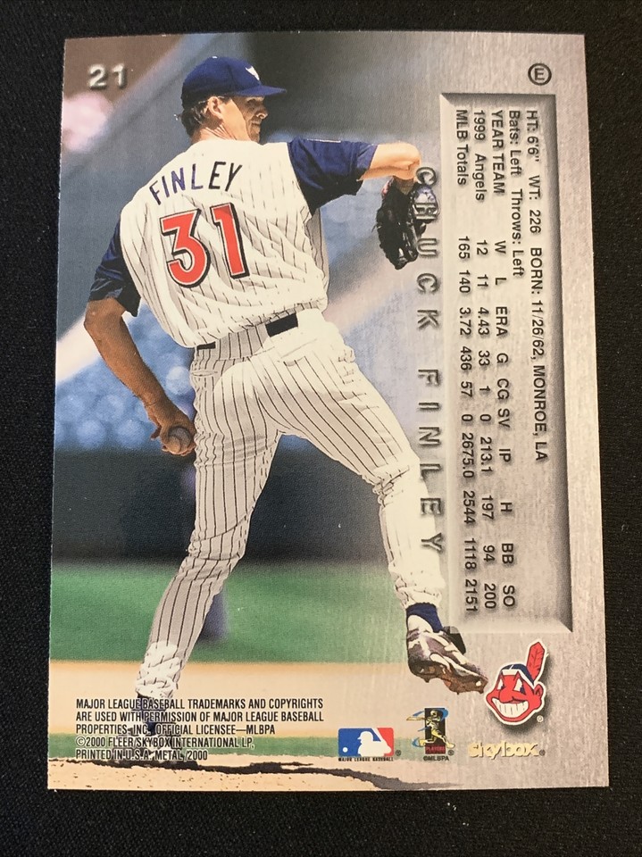 2000 Skybox Metal - Emerald Parallel - Chuck Finley - Cleveland Indians ...