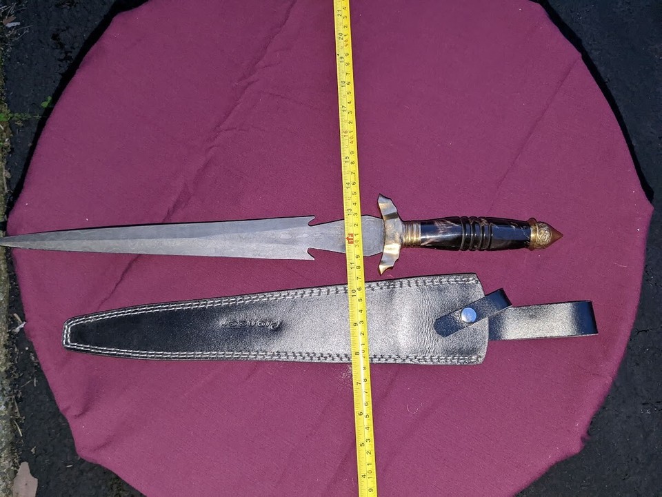 Pioneer Custom Hand Forged 15-inch Blade Dagger Pre-Loved Displayed But ...