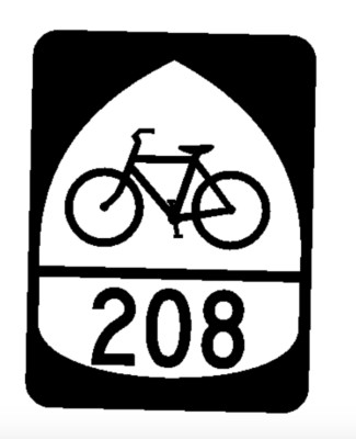 7" us bicycle route 208 bumper sticker decal usa made | eBay