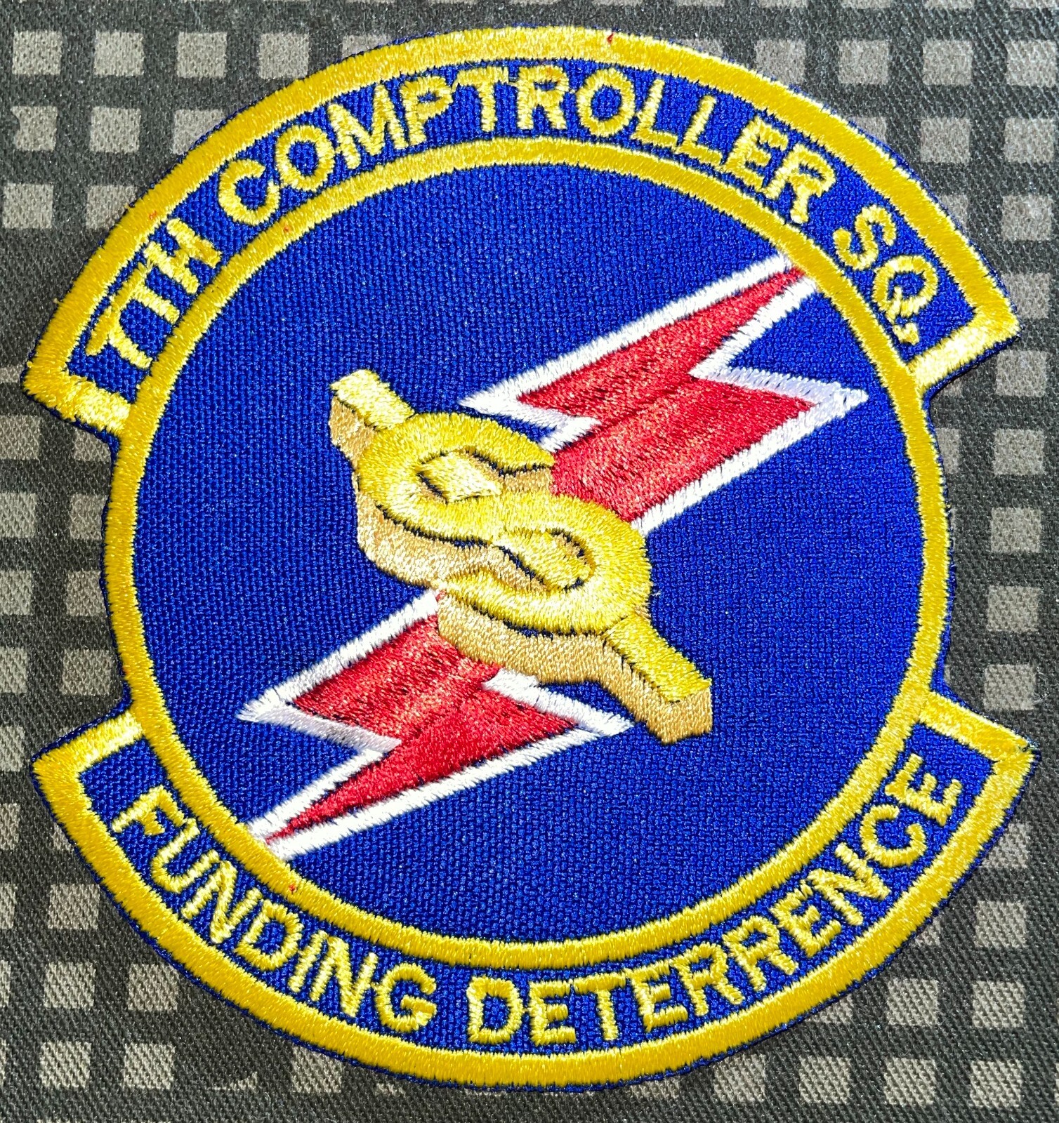 USAF 7th Comptroller Sq Funding Deterrence Patch Hook & Iron-On Repro ...