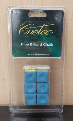 NEW! 6pc. BLUE POOL CUE TIP BILLIARD CHALK for Billiards, Carom ...