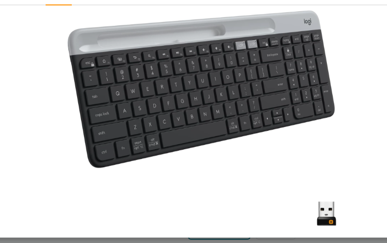 Logitech K585 Multi-Device Slim Wireless Keyboard Graphite 920-011479 ...