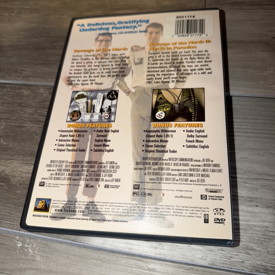 Revenge of The Nerds 1 & 2 II: Nerds In Paradise DVD 2000 Region 1 ...