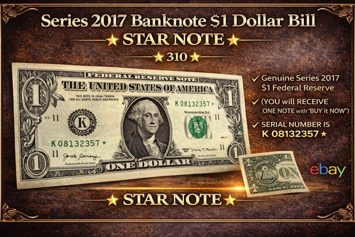2017 $1 (ONE DOLLAR) – *STAR NOTE* – CURRENCY, BILL – “ K ” ⭐310⭐ | eBay