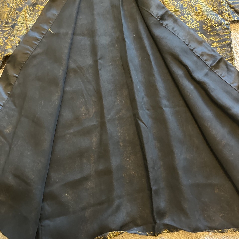 Japanese Hapi Jacket Black And Gold, Vintage Eclectic Robe Lingerie Cover | eBay
