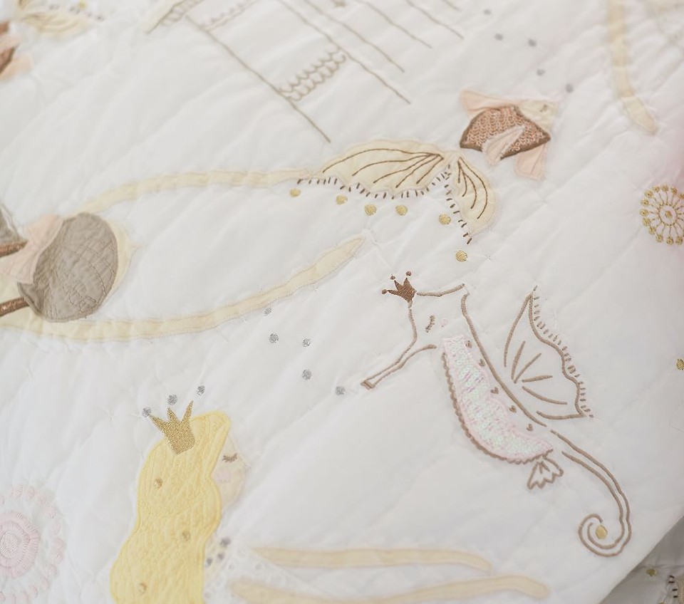 NEW Pottery Barn Kids ISABELLE MERMAID CASTLE Full/Queen F/Q Quilt ...
