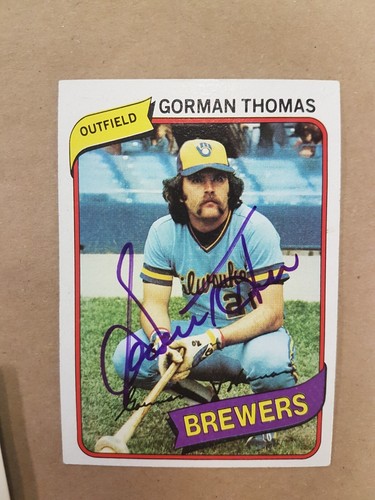 Gorman Thomas 623 Topps 1980 Autograph Photo SPORTS signed Baseball ...