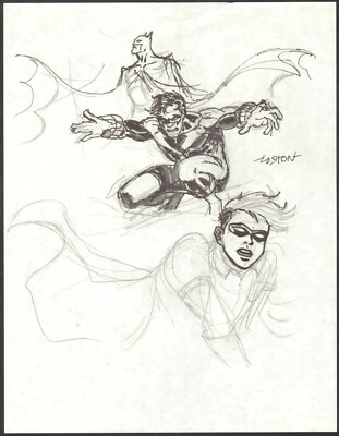 LOSTON WALLACE SIGNED BATMAN, NIGHTWING, ROBIN ORIGINAL ART! FREE ...