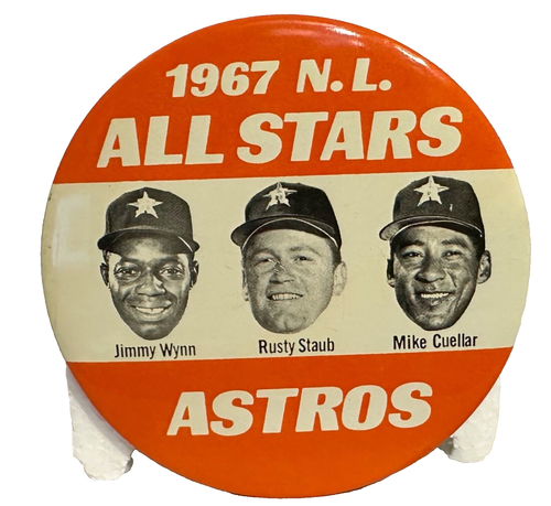 VTG 1967 N.L. Houston Astros All Stars Pin Jimmy Wynn/Rusty Staub/Mike ...