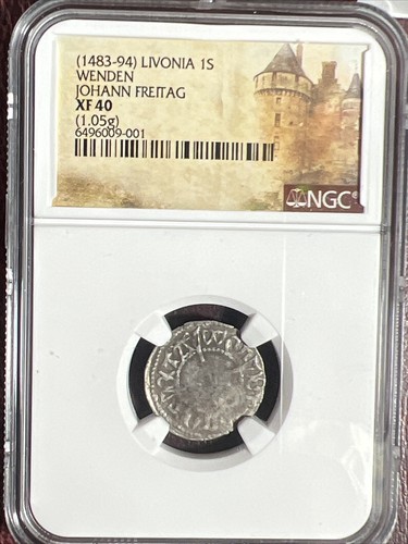 Crusaders Era Silver Livonia 1483-94 Johan Freitag Teutonic Knights NGC ...
