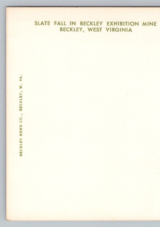 Postcard Beckley West Virginia Slate Fall in Beckley Exhibition Mine | eBay