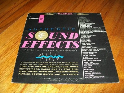 AUTHENTIC SOUND EFFECTS VOLUME 9 LP - JAC HOLZMAN - VERY GOOD CONDITION ...