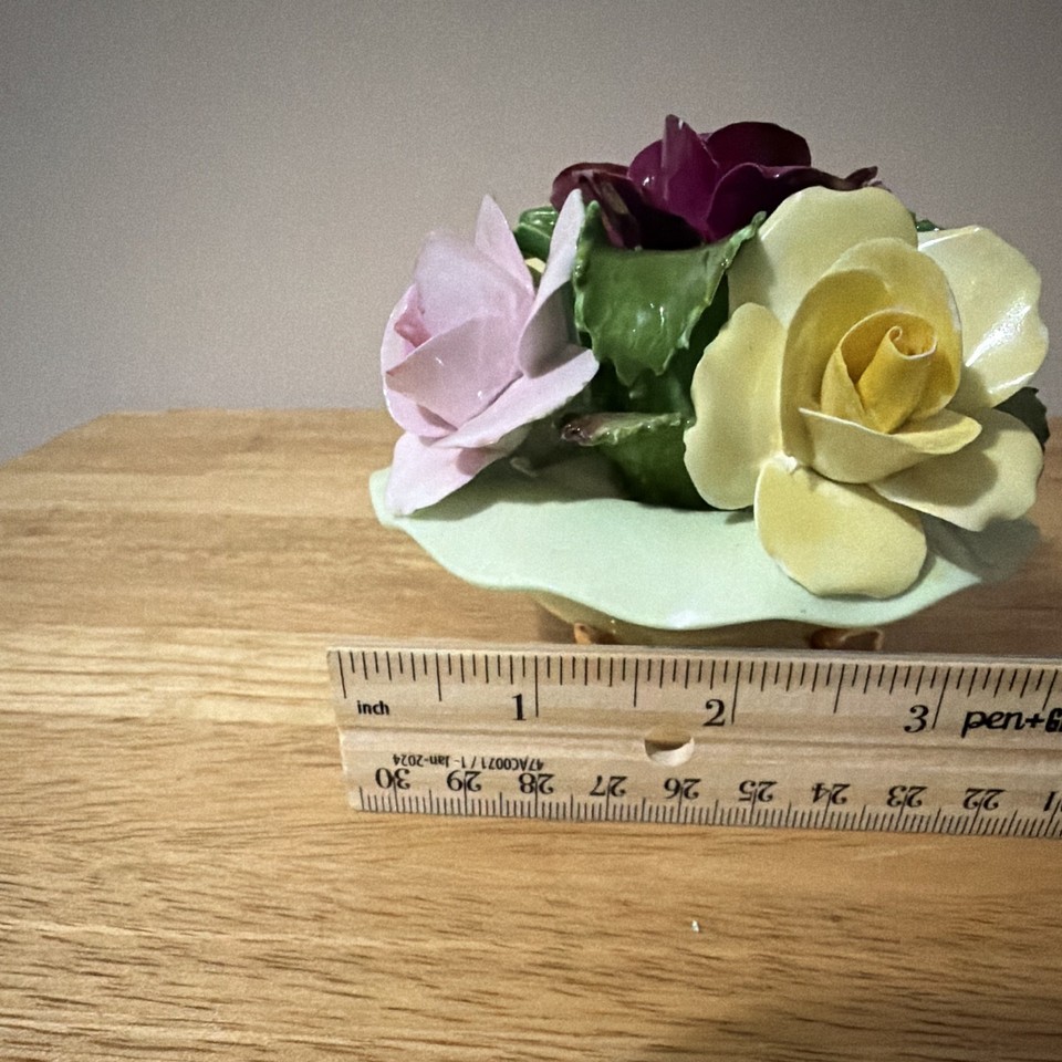 Denton China Bone China Floral Figurine, Multicolor, Hand Painted, 3 in ...