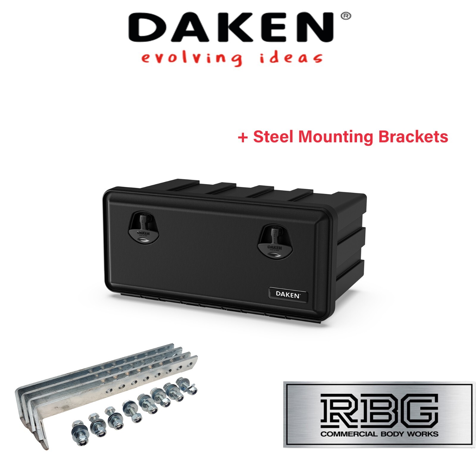 DAKEN Toolbox JUST 750 x 350 x 450 with BRACKETS 4x Truck Storage Box ...
