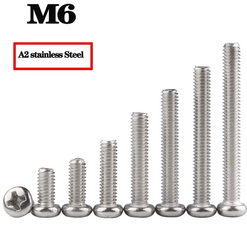 M6 6mm Phillips Pan Head Machine Screws Steel A2 Stainless Steel 6mm ...