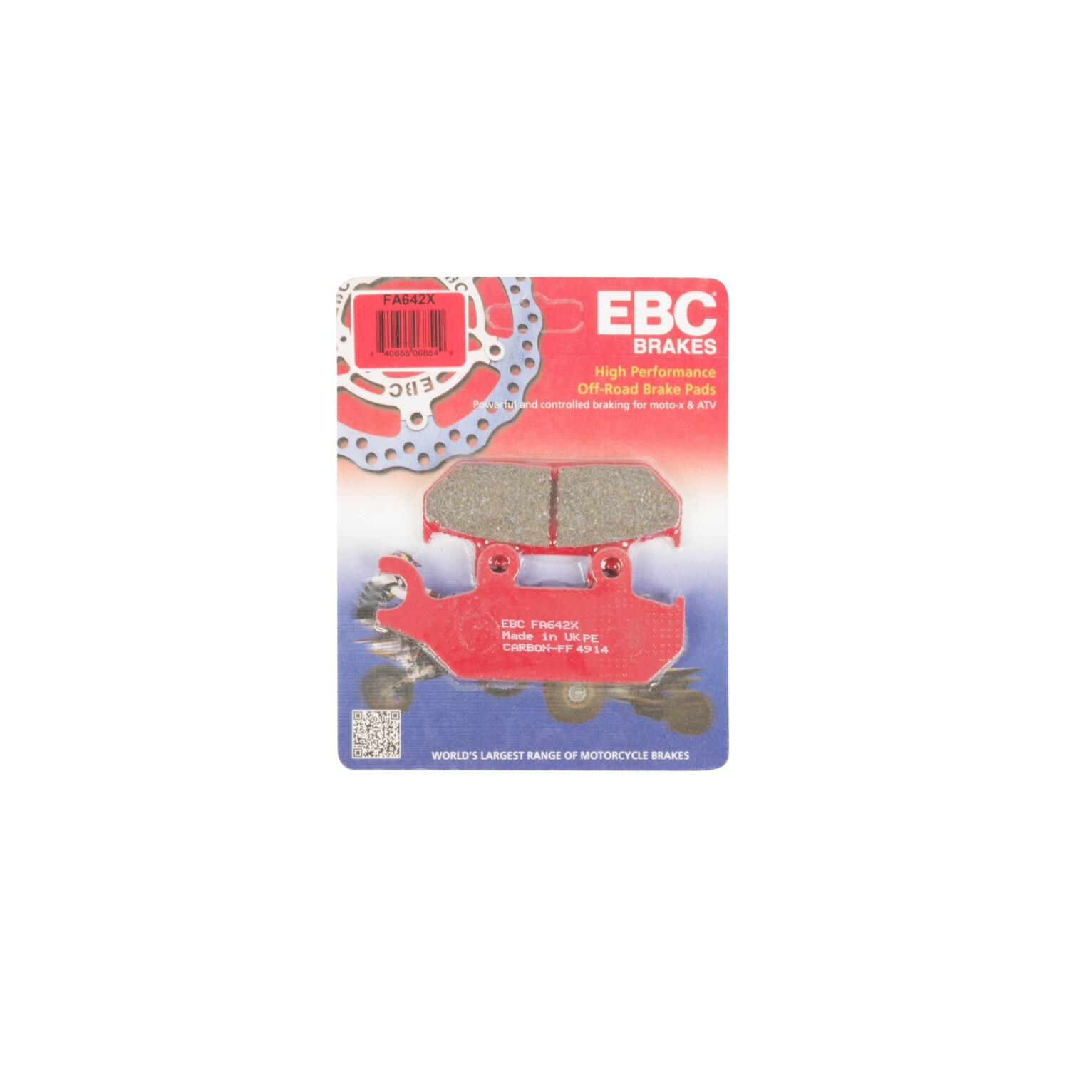 EBC "X" Carbon Graphite Brake Pad Carbon graphite - Front Brake# FA642X ...