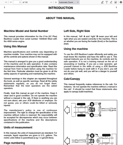 JCB 214e (3C Plus) Backhoe Loader Owners Operators Manual PDF USB | eBay