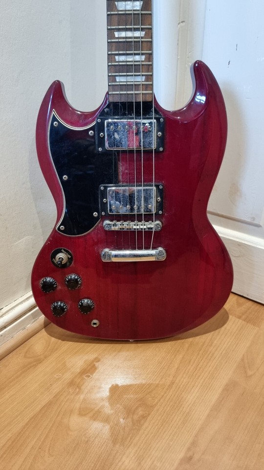 Vintage VS6 6 String Electric Guitar - Cherry Red - Left Handed ...