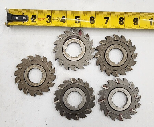 (Lot of 5) Niagara Side Milling Cutters 3"x1/4"x1" - HSS - made in USA ...