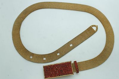 Women Dressy Classic Style Dark Rusty Gold Mesh Metal Skinny Fashion ...