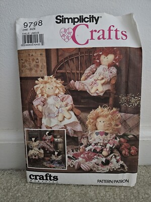 Simplicity Sewing Pattern 9798 Crafts Rag Doll Cow Doll with clothes 24 ...