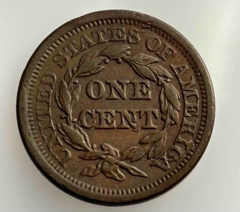 1855 Braided Hair Large One Cent Coin | eBay