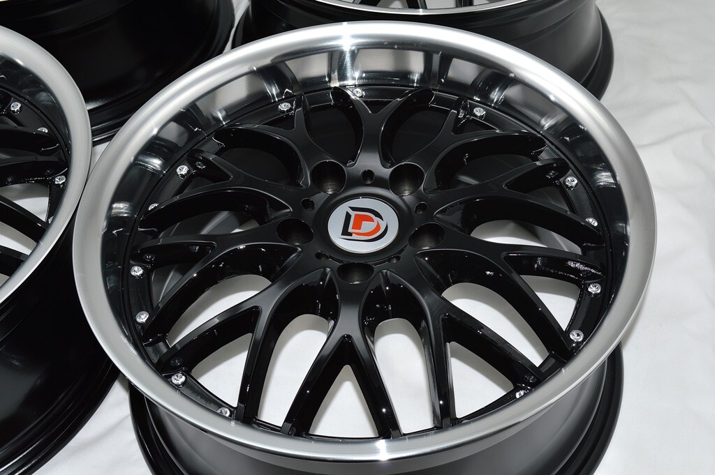 4 New DDR R19 18x8 5x114.3 35mm Black Machined Lip 18" Wheels Rims | eBay