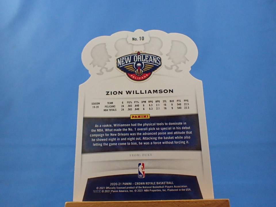 Zion Williamson Crown Royale 2020-21 #10 Die Cut | eBay