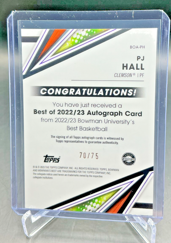 2022/23 Bowman U Best PJ HALL Gold Lava AUTO 70/75 | eBay